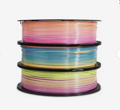 China Gradient Multicolor 1.75mm PLA 3D Printer Filament 1kg Three Tone Natural Transition for Creative DIY for sale