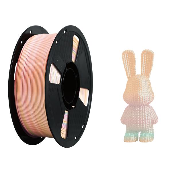 Quality Eco Friendly Silk PLA Tri Color 3D Printer Filament 1.75mm 1kg Smooth Gradient for Art Ornaments for sale