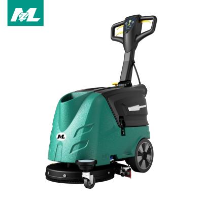 China Life-time service Walk Behind Mini Floor Scrubber Dryer Machine with Automatic Clean Hoover and Large 30L Recovery Tank for sale