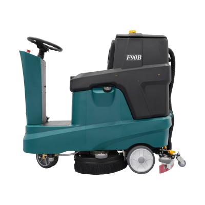 China Electric Drivable Commercial Ride On Floor Scrubber For Tile Floors 1100W for sale