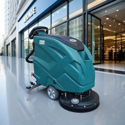 China 50L Manual Small Walk Behind Floor Scrubber Mop Machine 510mm Path for sale