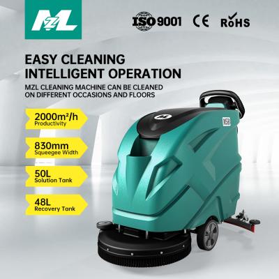 China Mechancial Battery Powered Walk Behind Floor Scrubber Cleaning Machine Buffer 50L for sale