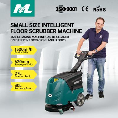 China Industrial Commercial Battery Operated Walk Behind Floor Scrubber Compact Design for sale