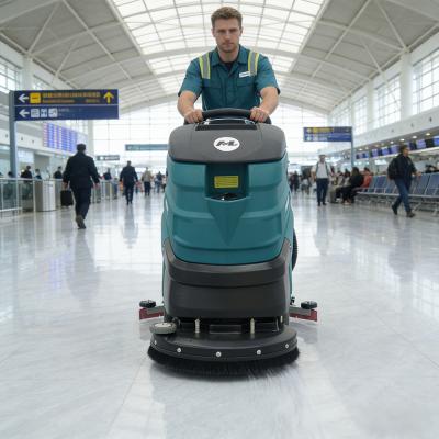 China Industrial Walk‑Behind Floor Scrubber with 510mm Cleaning Width and 60L Solution Tank for sale