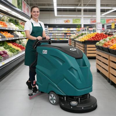 China 90W Traction Battery Walk Behind Floor Scrubber 510mm 3000㎡/h Industrial Cleaning Machine for sale