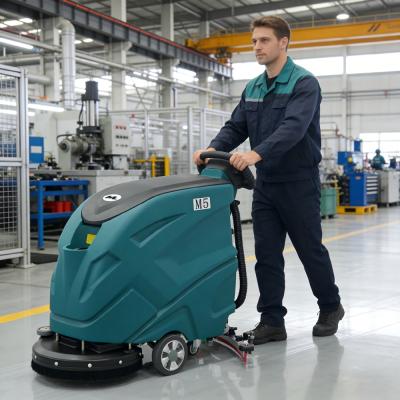 China 500W Brush Walk Behind Floor Scrubber Machine 48L Solution Tank 2000㎡/h Commercial Floor Cleaner for sale