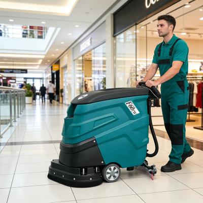 China Walk Behind Floor Scrubber 660mm Cleaning Width 5H ECO Mode Industrial Floor Cleaning Machine for sale