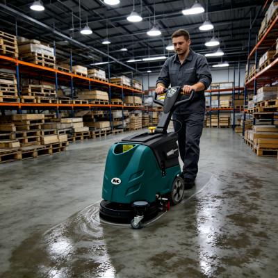 China Walk Behind Floor Scrubber 56cm Path 155rpm Brush, Efficient for Small Space Cleaning for sale