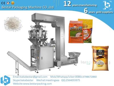 China Automatic vertical rice packing machine with weighing, grain packing machine for sale