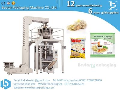 China Frozen ravioli frozen dumplings large pouch packing machinery with scale weighers metal detector for sale
