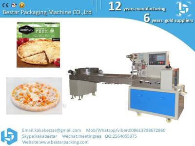 China Automatic Flow Packaging Machine for Frozen Pizza 120 Packs per Minute for sale