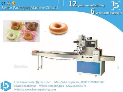 China Japanese Donut Bread Packaging Machine Straight Pillow Automatic Packing 220V 50Hz for sale