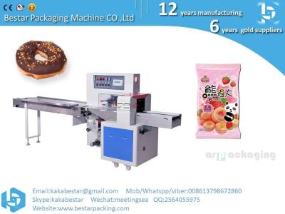 China Strawberry donuts, bread packaging machine, high-speed automatic horizontal pillow packaging machine for sale