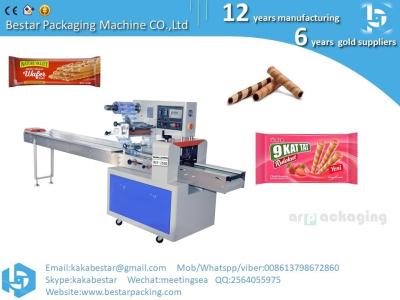 China Rotary Pillow Candy Chocolate Wafer Packaging Machine 220V 50Hz High Speed for sale