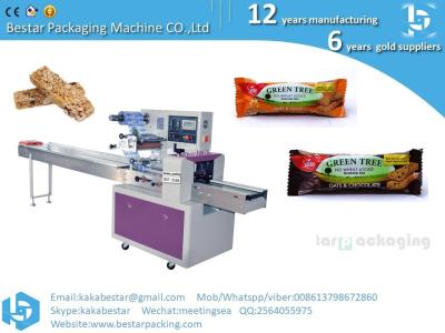 China Automatic Pillow Type Flow Wrap Packaging Machine for Bread Cheese Chocolate Bar 220V for sale