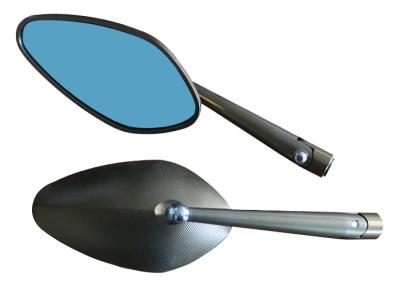 China Spherical Motorcycle Rearview Mirror Round Handle Blue Surface Fitting All Models for sale