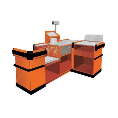China 180CM SS Supermarket Checkout Counter 33in With Conveyor Belt for sale