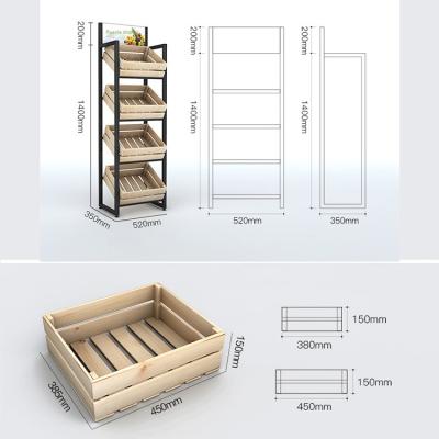 China 920MM 1400MM Steel Vegetable Fruit Display Rack Foldable For Supermarket ISO9001 for sale