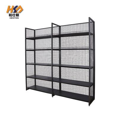 Cina Banco di mostra posteriore di Mesh Supermarket Shelf Gondola Rack del cavo della Quattro-posta in vendita