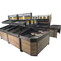 China Movable Wheel Vegetable Fruit Display For Supermarket for sale