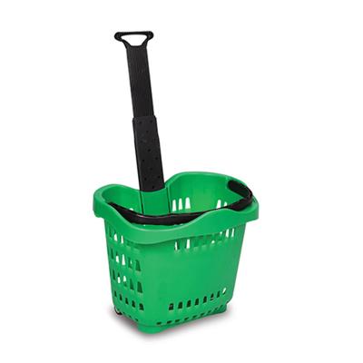 Cina Verde blu rosso del cestino della spesa di plastica del supermercato 35L in vendita