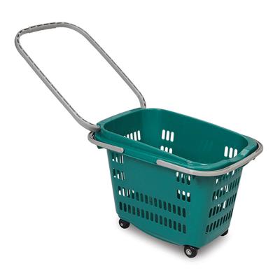 Cina Cestini della spesa tenuti in mano della drogheria 45L di 395MM con il contenitore del rullo delle maniglie in vendita