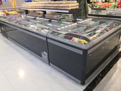 Cina congelatore dell'esposizione di 1.87M Curved Ice Cream per l'OEM del supermercato in vendita