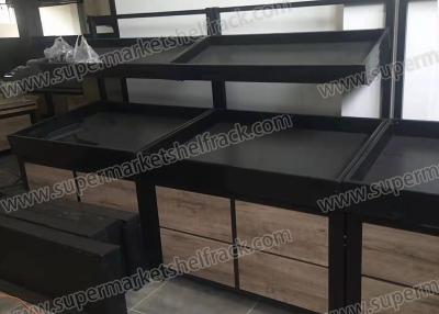 Cina Rivestimento di verdure metallico di legno della polvere dell'esposizione della frutta in vendita