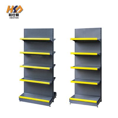 China De gele Rand Grey Color Supermarket Shelves Display bevindt zich Gatenplaat Te koop