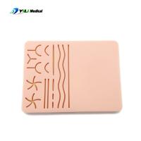 China Silicone Suture Practice Pad 20x15x1.3cm DIY Wound Training Kit for Medical Students for sale