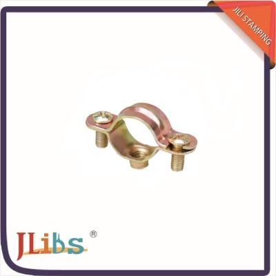 China Electro Galvanized Round Pipe Brackets Tube Strap Clamp Corrosion Resistance for sale