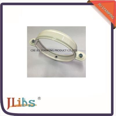 China Nut M7 Riveted Fixed Down Pipe Clamps White With Plastic Washers for sale