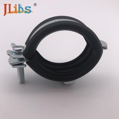 China M8 / M8+10 Nut Steel Galvanized Pipe Clamps With EPDM Rubber for sale