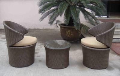 Cina poli mobilia del caffè del rattan 3pcs in vendita
