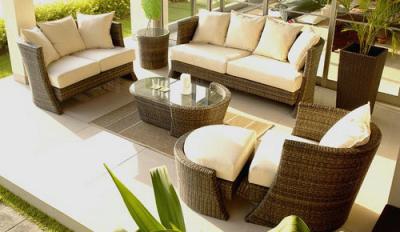 6pcs wicker garden furniture 