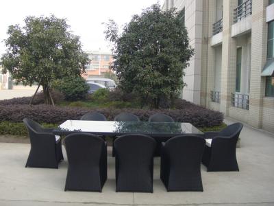 China Black UV Resistant Wicker Rattan Garden Dining Sets For Restaurant for sale