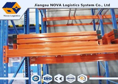 China Q235 Steel Push Back Racking Powder Coating , Frozen Warehouse Pallet Storage Racks for sale