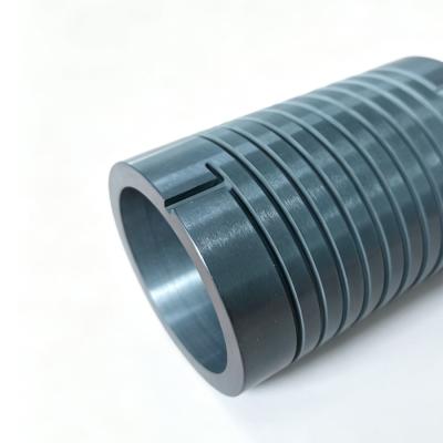China Custom Sintered Silicon Nitride Ceramic Bushing Open Slit With Circumferential Grooves Elastic Ceramic Sleeve Liner for sale