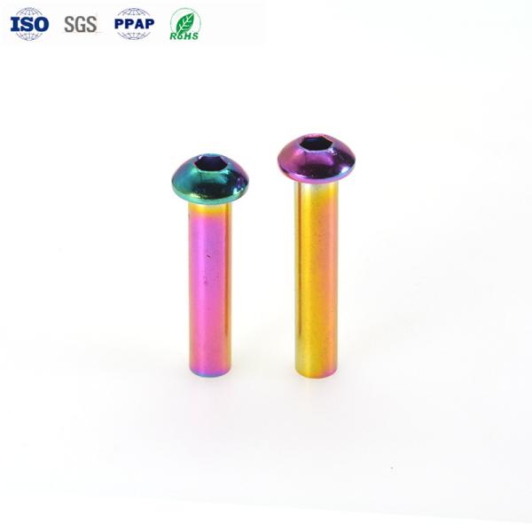 Quality Custom Pin Shaft Screws Pan Head Stainless Hex Head Screws PVD Surface Treatment for sale