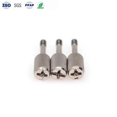 China Nickel Plated Electronics Screws Half Thread Knurled Thumb Screws Cross Slotted for sale
