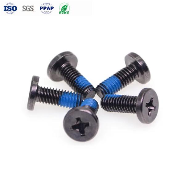 Quality M2 X 6 Electronic Screws Black Zinc Cross Groove Flat Head Machine Thread Screw for sale