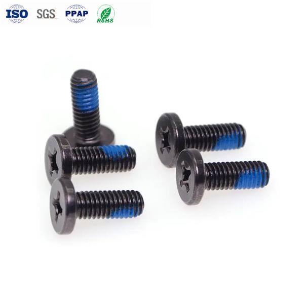 Quality M2 X 6 Electronic Screws Black Zinc Cross Groove Flat Head Machine Thread Screw for sale