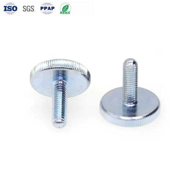 Quality Straight M3 Knurled Thumb Screw Manual Adjustment Knurled Bolt Carbon Steel Blue for sale