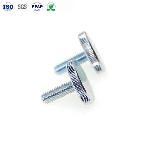 Quality Straight M3 Knurled Thumb Screw Manual Adjustment Knurled Bolt Carbon Steel Blue for sale