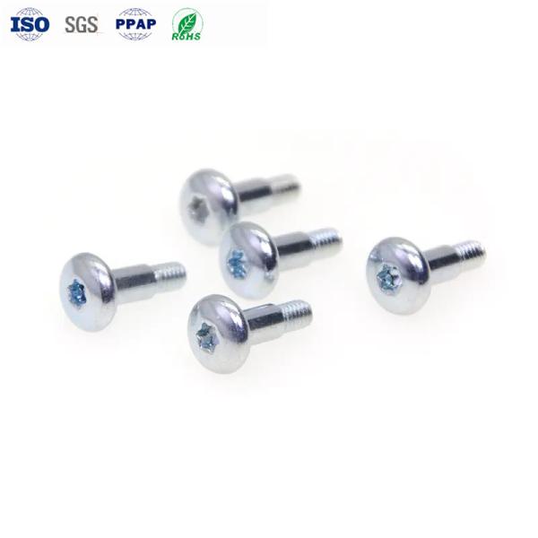 Quality Custom Shoulder Screw M4*15 Carbon Steel Blue Zinc Plum Blossom Groove Pan Head Machine Tooth Screw for sale