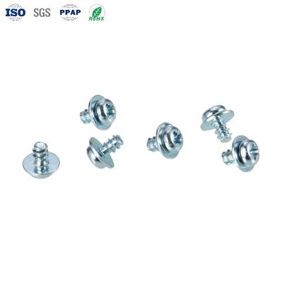 Cina Acciaio al carbonio blu-zinco viti di auto-collegamento personalizzazione fissaggio Phillips Pan Head con pad piatto in vendita