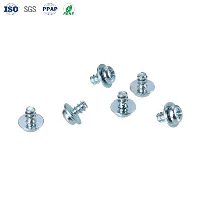 Cina Acciaio al carbonio blu-zinco viti di auto-collegamento personalizzazione fissaggio Phillips Pan Head con pad piatto in vendita