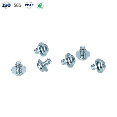 Cina Acciaio al carbonio blu-zinco viti di auto-collegamento personalizzazione fissaggio Phillips Pan Head con pad piatto in vendita