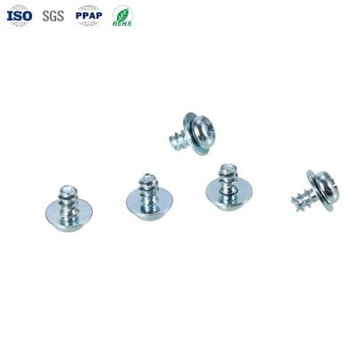 Cina Acciaio al carbonio blu-zinco viti di auto-collegamento personalizzazione fissaggio Phillips Pan Head con pad piatto in vendita