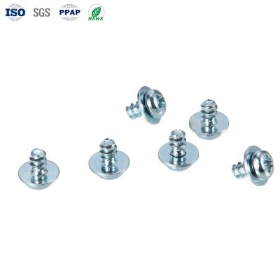 Cina Acciaio al carbonio blu-zinco viti di auto-collegamento personalizzazione fissaggio Phillips Pan Head con pad piatto in vendita